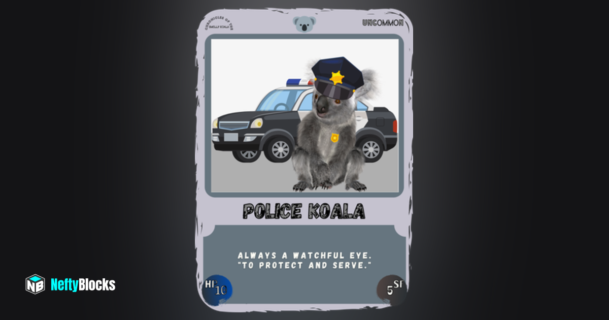 Police Koala #173 | NeftyBlocks | The #1 Trade to Earn NFT Marketplace ...