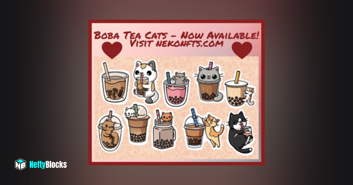 Boba Tea Cats Promo #887 | NeftyBlocks | The #1 Trade to Earn NFT ...