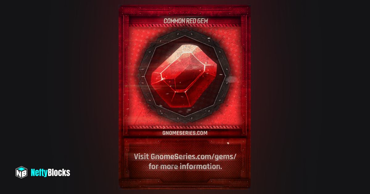 Common Red Gem #10175 | NeftyBlocks | The #1 Trade to Earn NFT ...