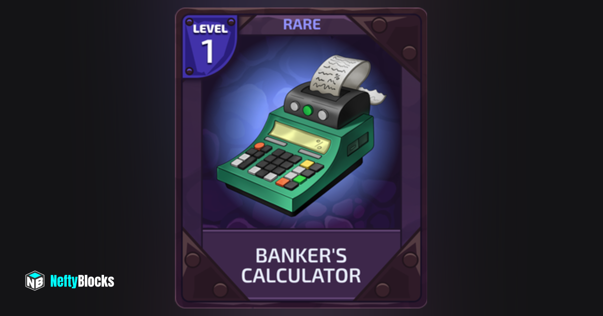 Banker's Calculator - Rare Level 1 | NeftyBlocks | The #1 Trade to Earn ...