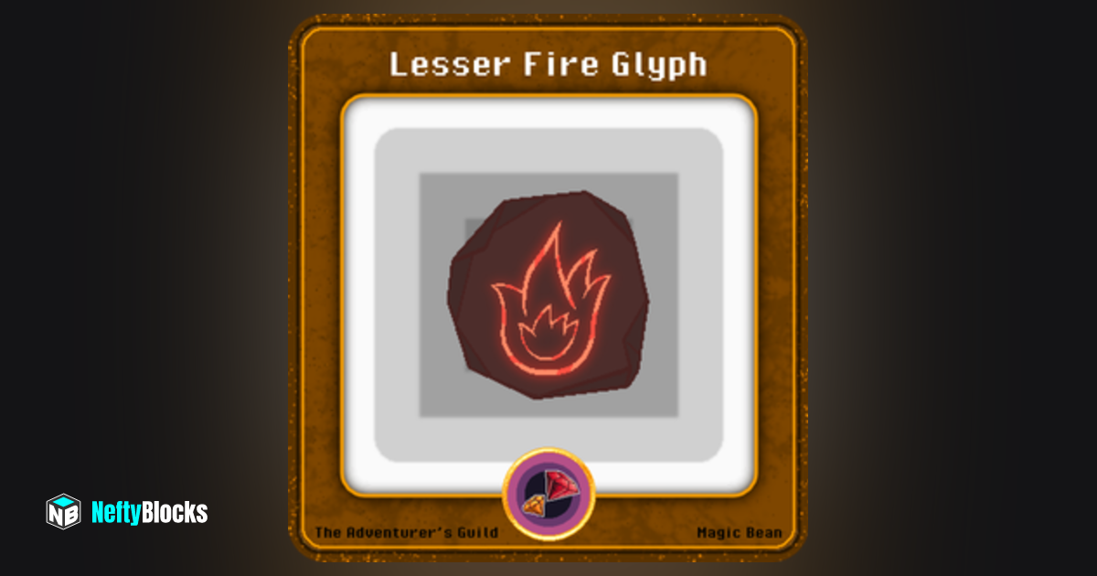 Lesser Fire Glyph #299 | NeftyBlocks | The #1 Trade to Earn NFT Marketplace on WAX