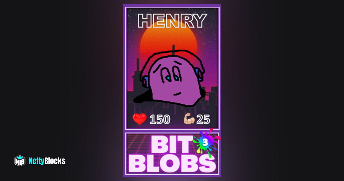 Henry - Bit Blobs Series 1 #59 | NeftyBlocks | The #1 Trade to Earn NFT Marketplace on WAX