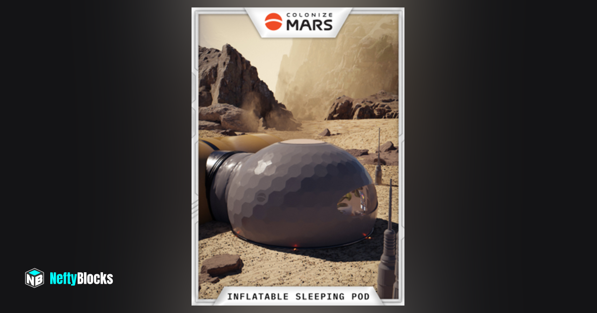 Inflatable Sleeping Pod #30790 | NeftyBlocks | The #1 Trade to Earn NFT ...