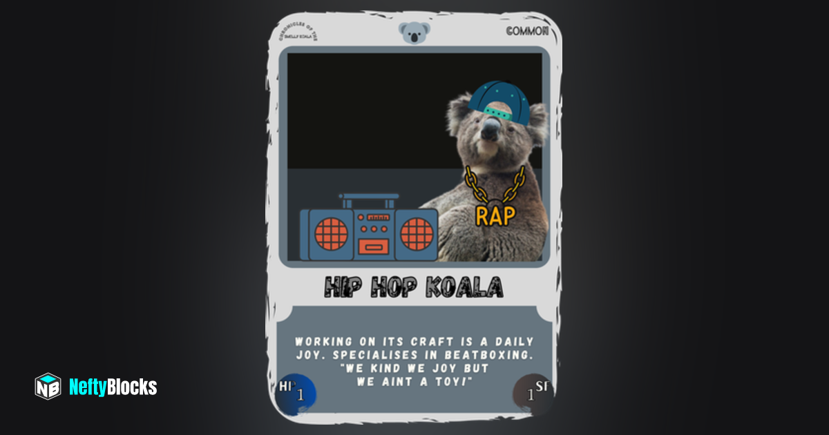 Hip Hop Koala | NeftyBlocks | The #1 Trade to Earn NFT Marketplace on WAX