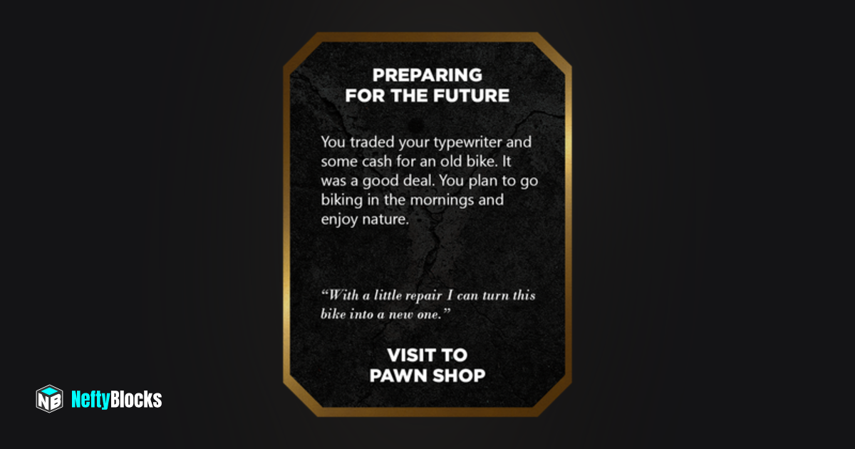 Visit to Pawn Shop - Story Card #21 | NeftyBlocks | The #1 Trade to ...