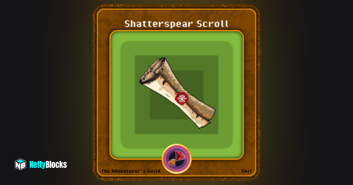 Shatterspear Scroll #96 | NeftyBlocks | The #1 Trade to Earn NFT ...
