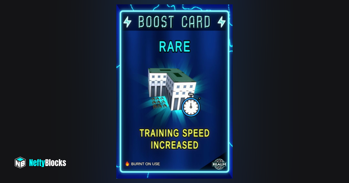 Training Speed Boost Card #956 | NeftyBlocks | The #1 Trade to Earn NFT ...