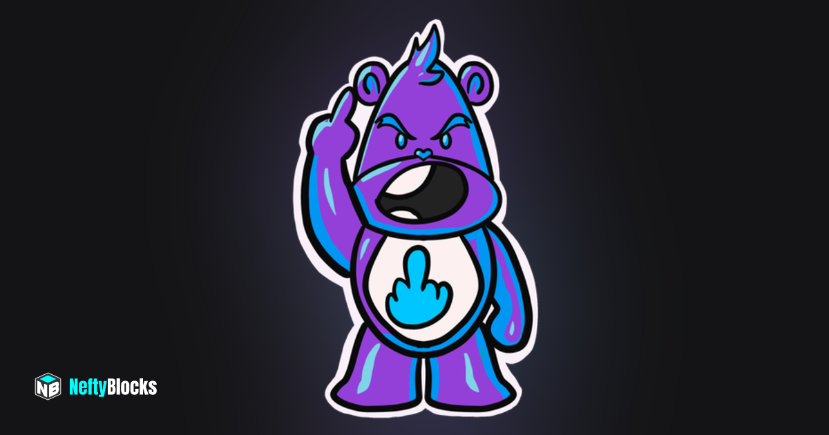 Cute GFY Bear Sticker (Blue Raz) | NeftyBlocks | The #1 Trade to Earn ...