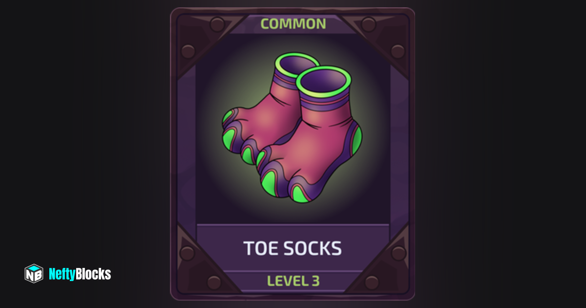 Toe Socks – Level 3 #125 | NeftyBlocks | The #1 Trade to Earn NFT Marketplace on WAX