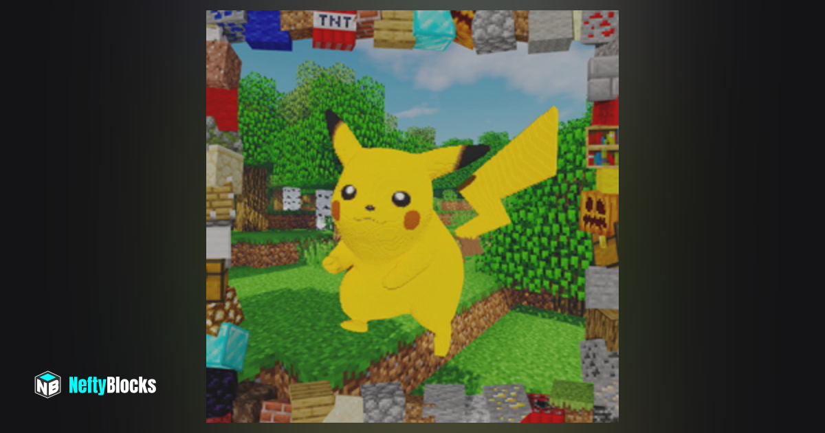 Minecraft Pikachu | NeftyBlocks | The #1 Trade to Earn NFT Marketplace on WAX