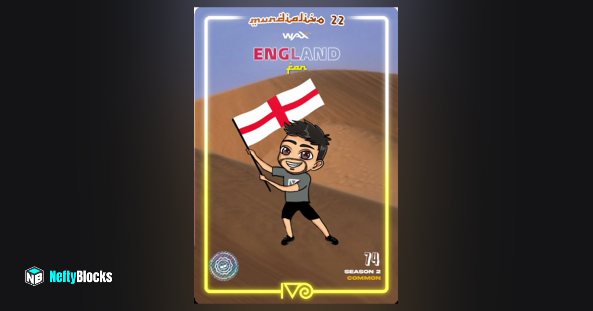 England Fan #48 | NeftyBlocks | The #1 Trade to Earn NFT Marketplace on WAX