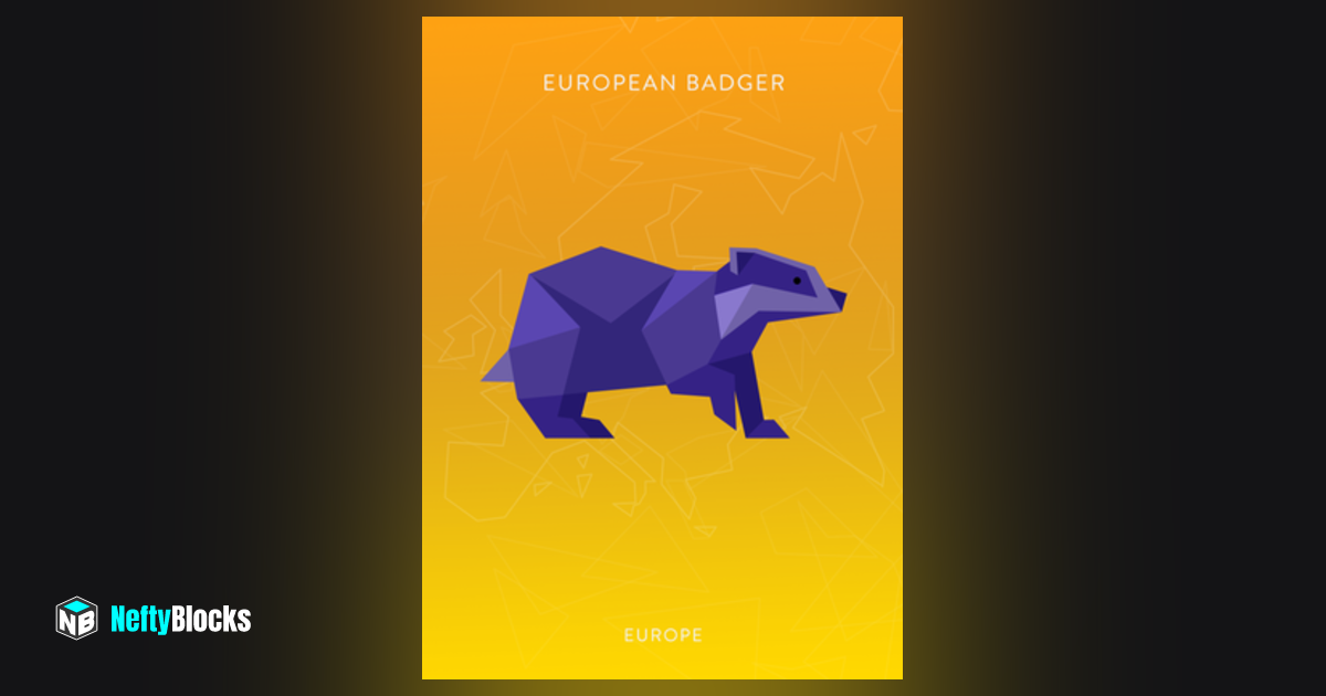 European badger #53 | NeftyBlocks | The #1 Trade to Earn NFT Marketplace on WAX
