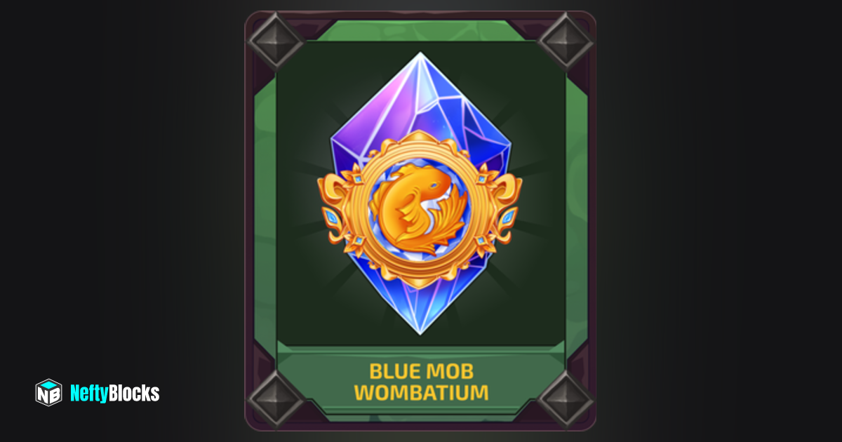 Blue Mob Wombatium #3017 | NeftyBlocks | The #1 Trade to Earn NFT ...