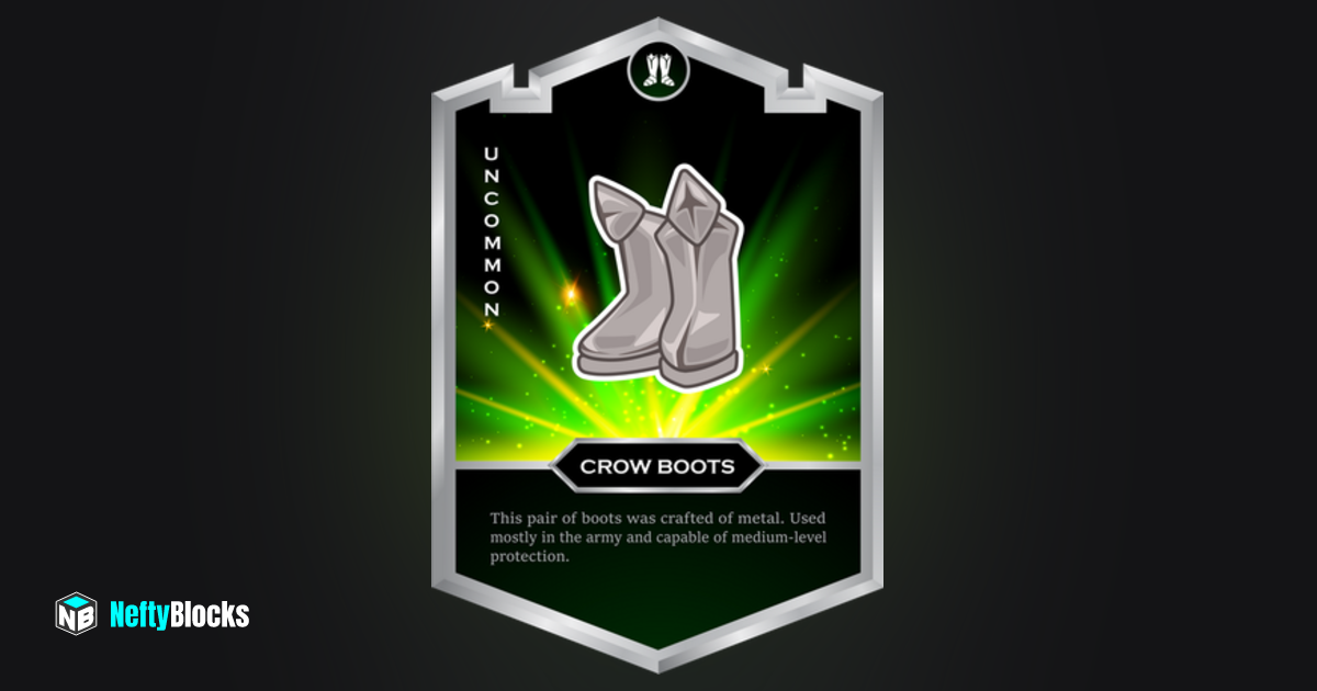 Crow Boots #151 | NeftyBlocks | The #1 Trade to Earn NFT Marketplace on WAX