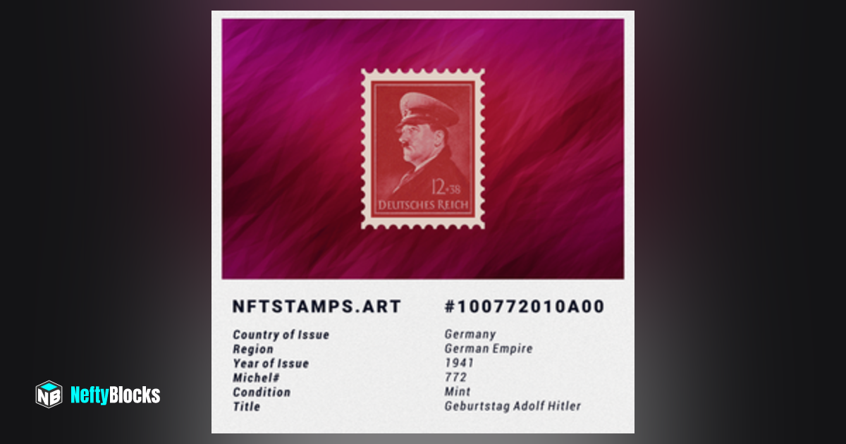 DR 772 ** - Geburtstag Adolf Hitler 1941 #66 | NeftyBlocks | The #1 ...