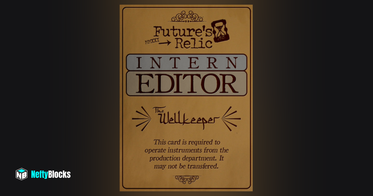 Intern Editor Card #1823 | NeftyBlocks | The #1 Trade to Earn NFT ...
