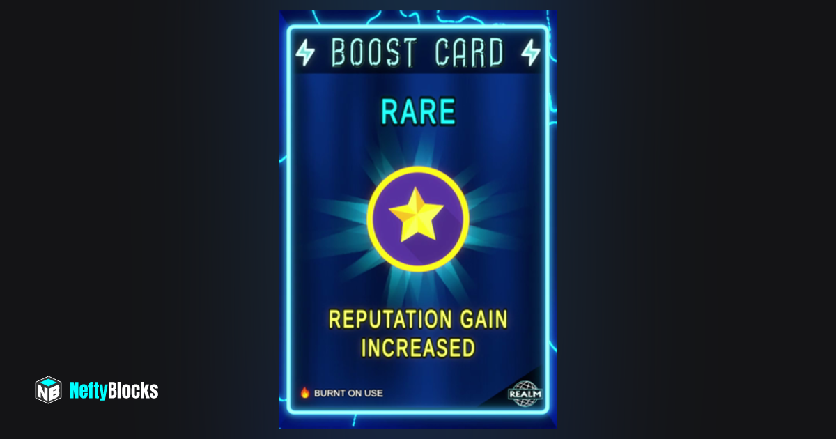 Reputation Boost Card #1693 | NeftyBlocks | The #1 Trade to Earn NFT ...