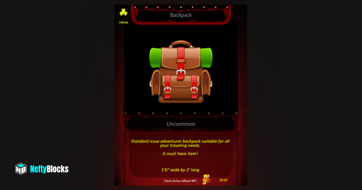 Backpack #2 | NeftyBlocks | The #1 Trade to Earn NFT Marketplace on WAX