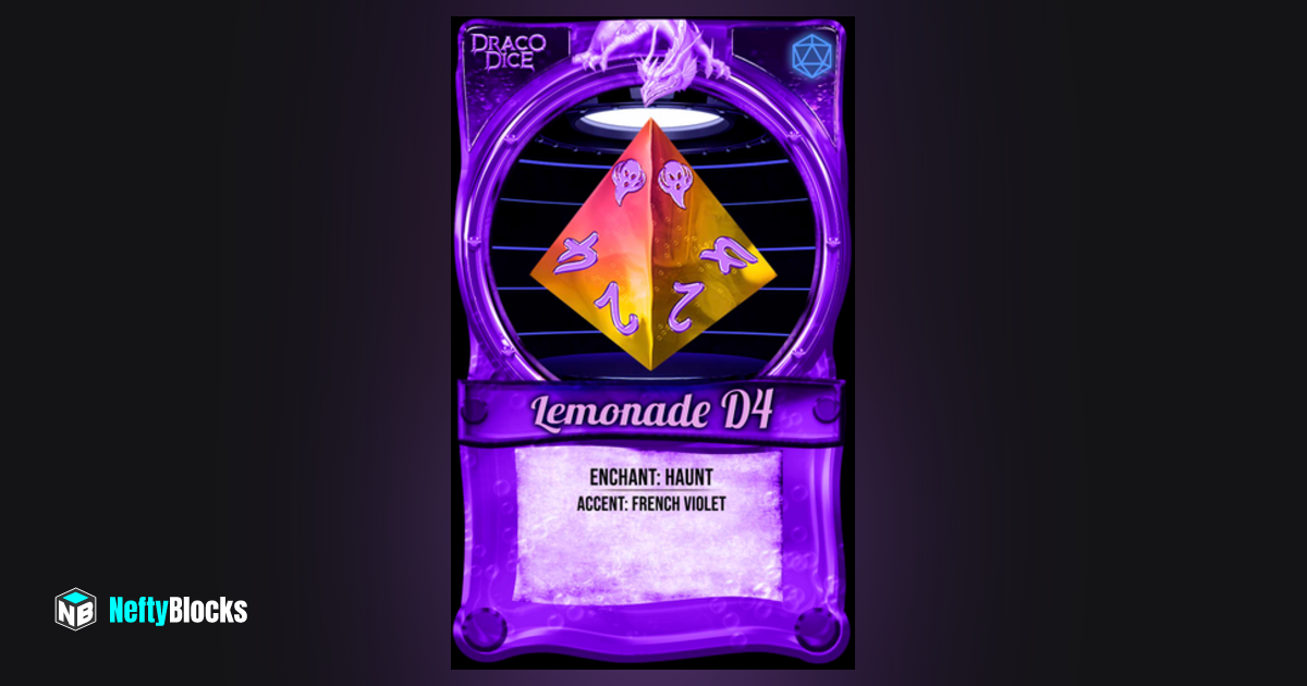 Lemonade D4 #74 | NeftyBlocks | The #1 Trade to Earn NFT Marketplace on WAX
