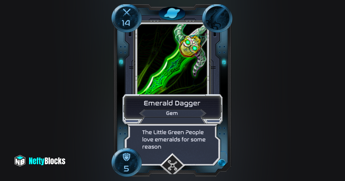 Emerald Dagger #706 | NeftyBlocks | The #1 Trade to Earn NFT ...