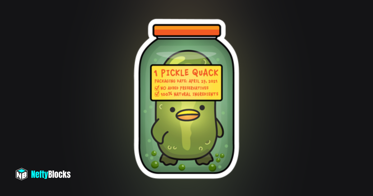 Jar of Pickle Quack | NeftyBlocks | The #1 Trade to Earn NFT ...