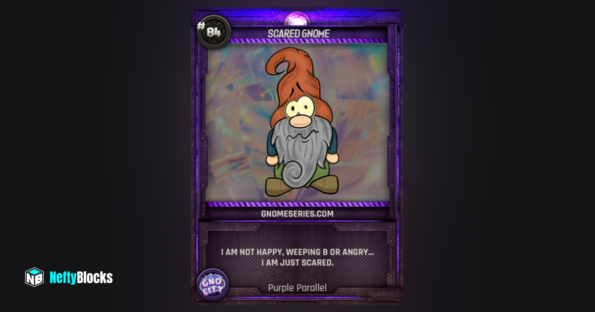 Scared Gnome | Purple Parallel | NeftyBlocks | The #1 Trade to Earn NFT ...