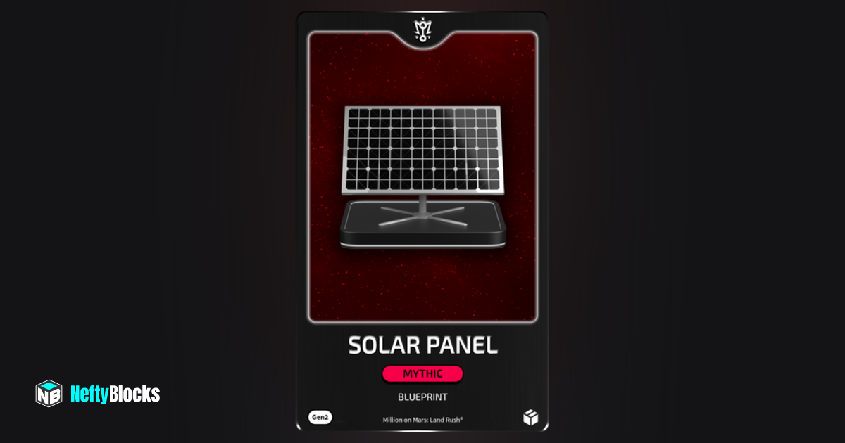 Mythic Solar Panel #30 | NeftyBlocks | The #1 Trade to Earn NFT ...