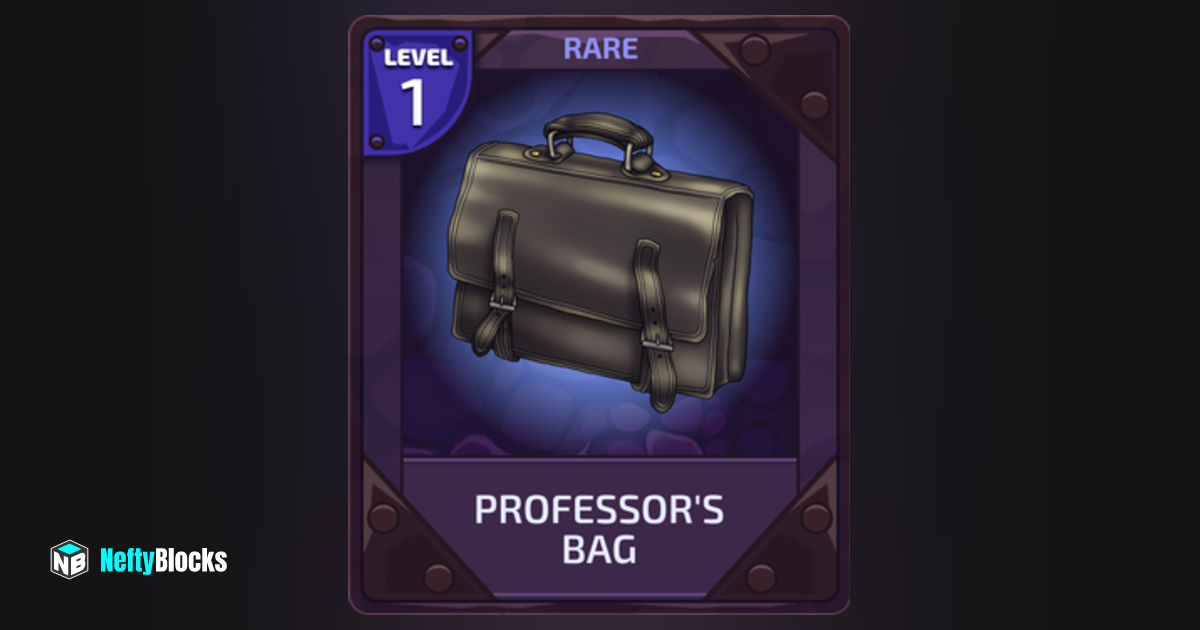 Professor's Bag - Rare Level 1 #3589 | NeftyBlocks | The #1 Trade to ...