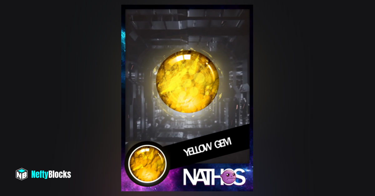 Yellow Gem #14 | NeftyBlocks | The #1 Trade to Earn NFT Marketplace on WAX