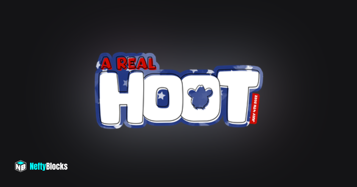 A Real Hoot Logo - Fourth of July 2022 | NeftyBlocks | The #1 Trade to Earn NFT Marketplace on WAX