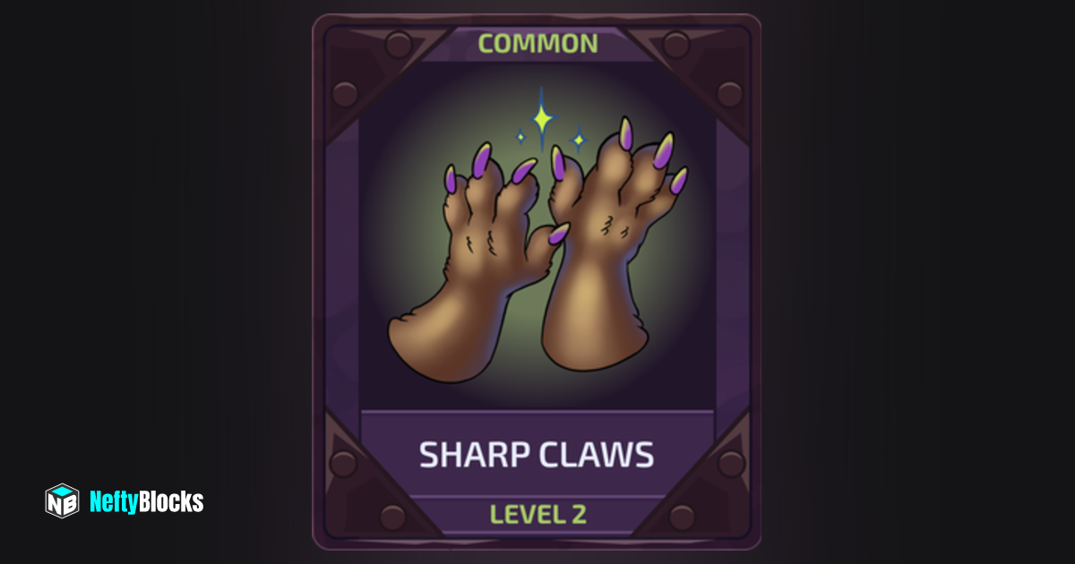 Sharp Claws – Level 2 #803 | NeftyBlocks | The #1 Trade to Earn NFT ...