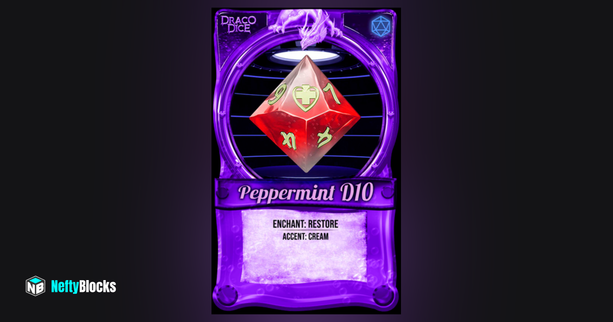Peppermint D10 #66 | NeftyBlocks | The #1 Trade to Earn NFT Marketplace ...
