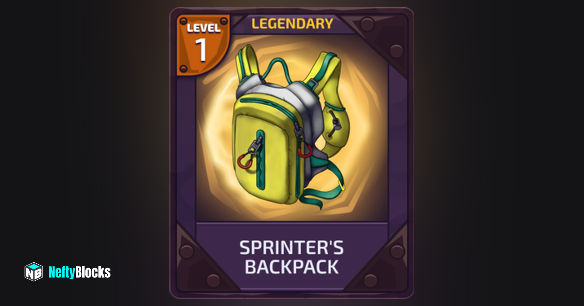Sprinter's Backpack - Legendary Level 1 | NeftyBlocks | The #1 Trade to ...