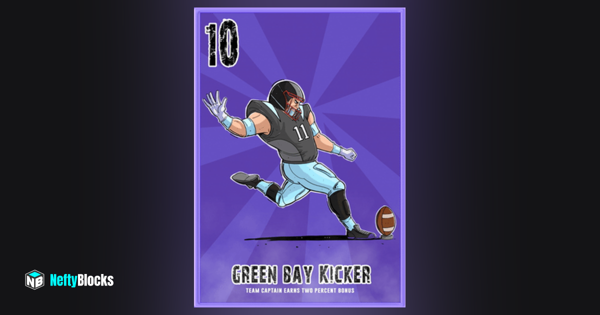 Green Bay Kicker #221 | NeftyBlocks | The #1 Trade to Earn NFT ...