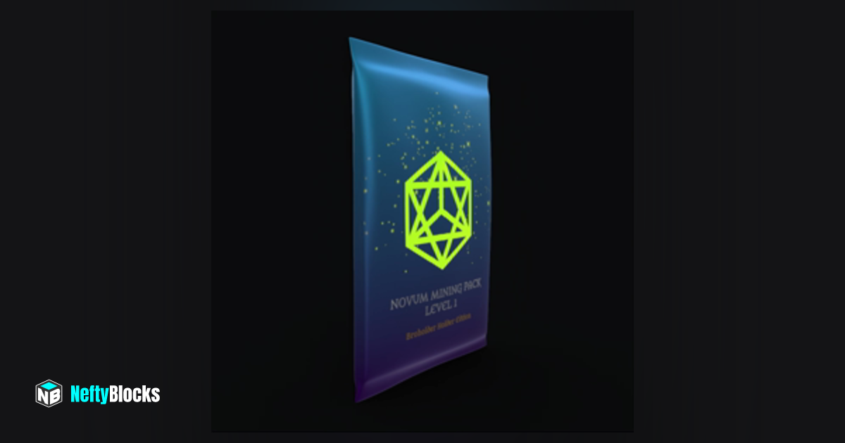 Novum Mining Pack - Level 1 Broholder Edition #1013 | NeftyBlocks | The ...