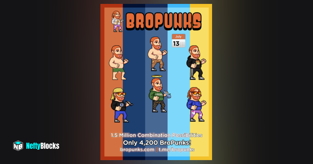 BroPunks Coming July 13th 2021 #4213 | NeftyBlocks | The #1 Trade to Earn NFT Marketplace on WAX