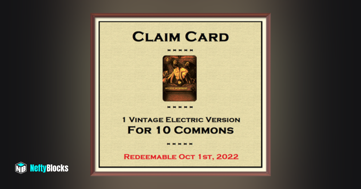 Vintage Electric Claim Card - MYCELIC MORPHOID #6 | NeftyBlocks | The ...