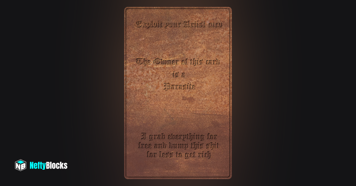 Parasite Card | NeftyBlocks | The #1 Trade to Earn NFT Marketplace on WAX