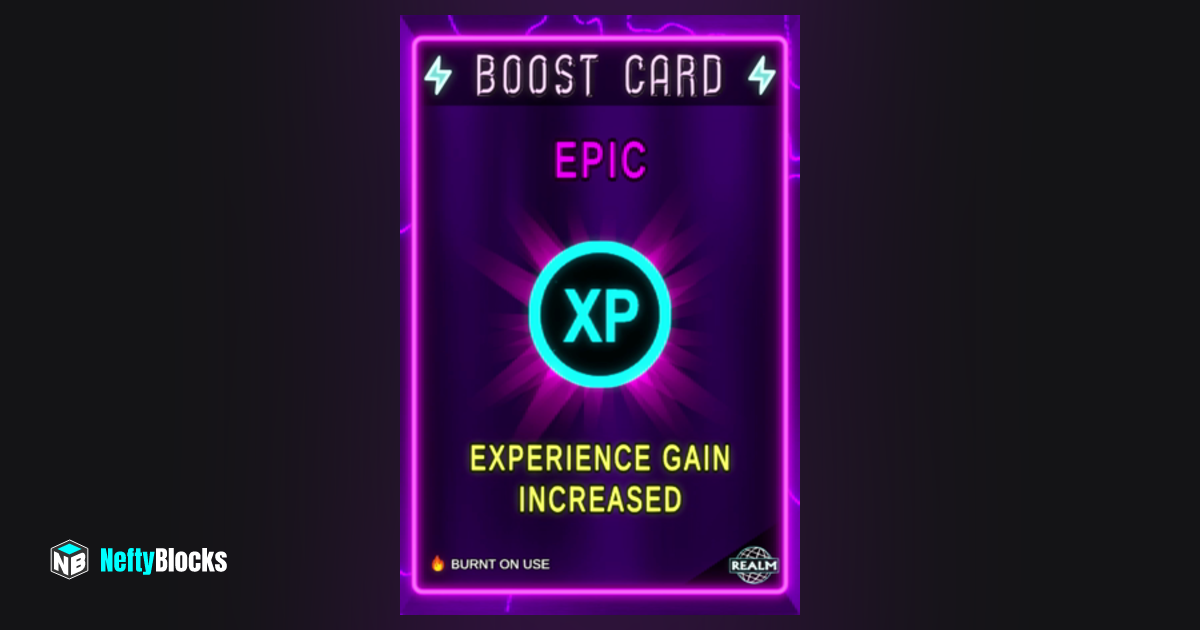 Experience Boost Card #1646 | NeftyBlocks | The #1 Trade to Earn NFT ...