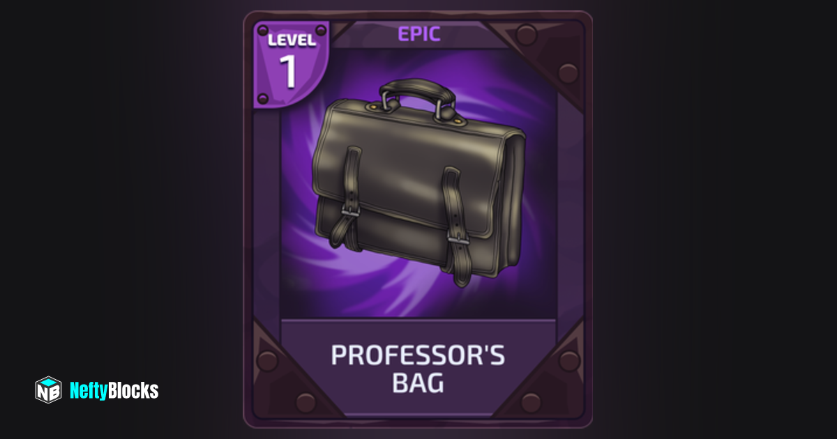 Professor's Bag - Epic Level 1 #1919 | NeftyBlocks | The #1 Trade to ...