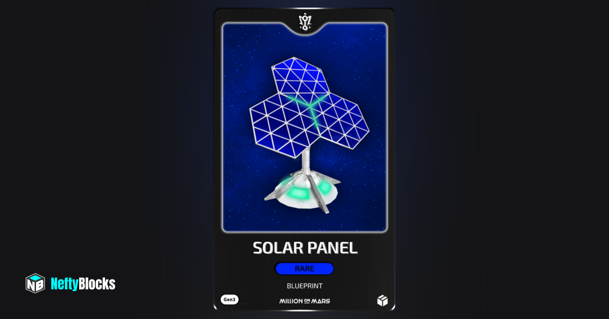 Rare Solar Panel (Gen 3) #17 | NeftyBlocks | The #1 Trade to Earn NFT ...