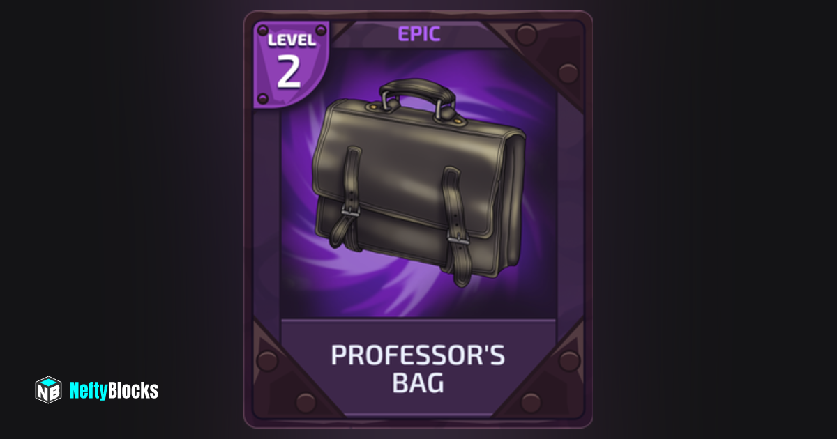 Professor's Bag - Epic Level 2 | NeftyBlocks | The #1 Trade to Earn NFT Marketplace on WAX