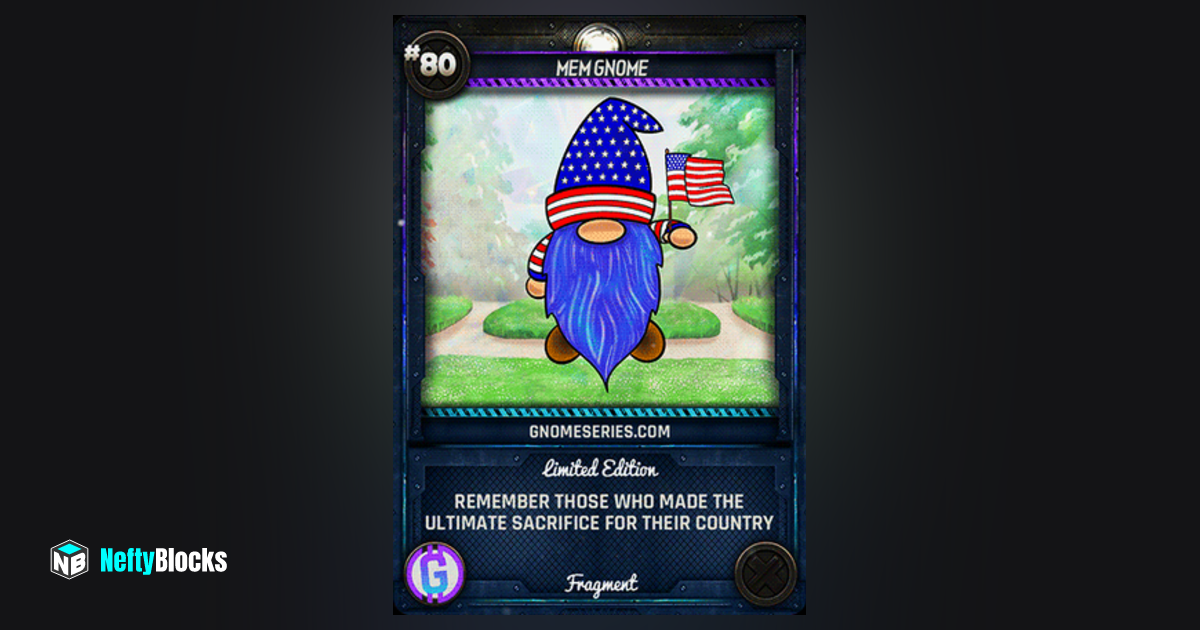 Mem Gnome | Fragment #552 | NeftyBlocks | The #1 Trade to Earn NFT ...