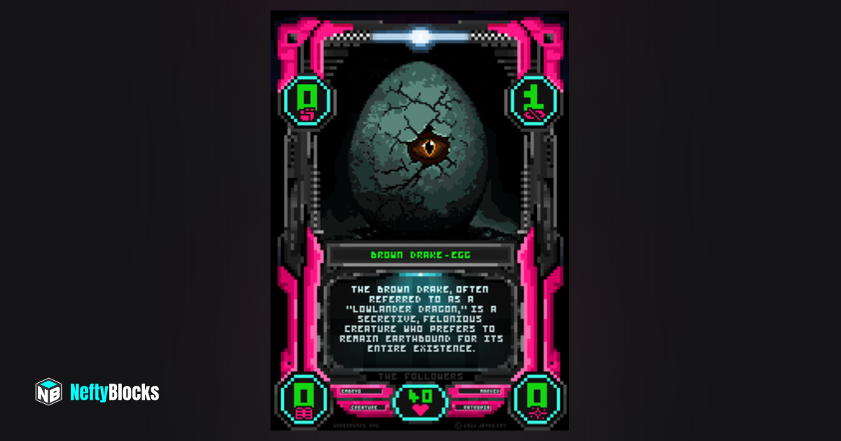 Brown Drake - Egg #47 | NeftyBlocks | The #1 Trade to Earn NFT ...