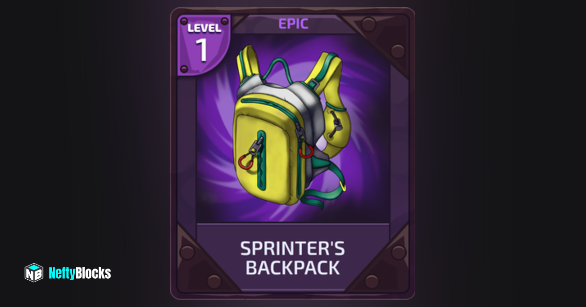 Sprinter's Backpack - Epic Level 1 #928 | NeftyBlocks | The #1 Trade to ...