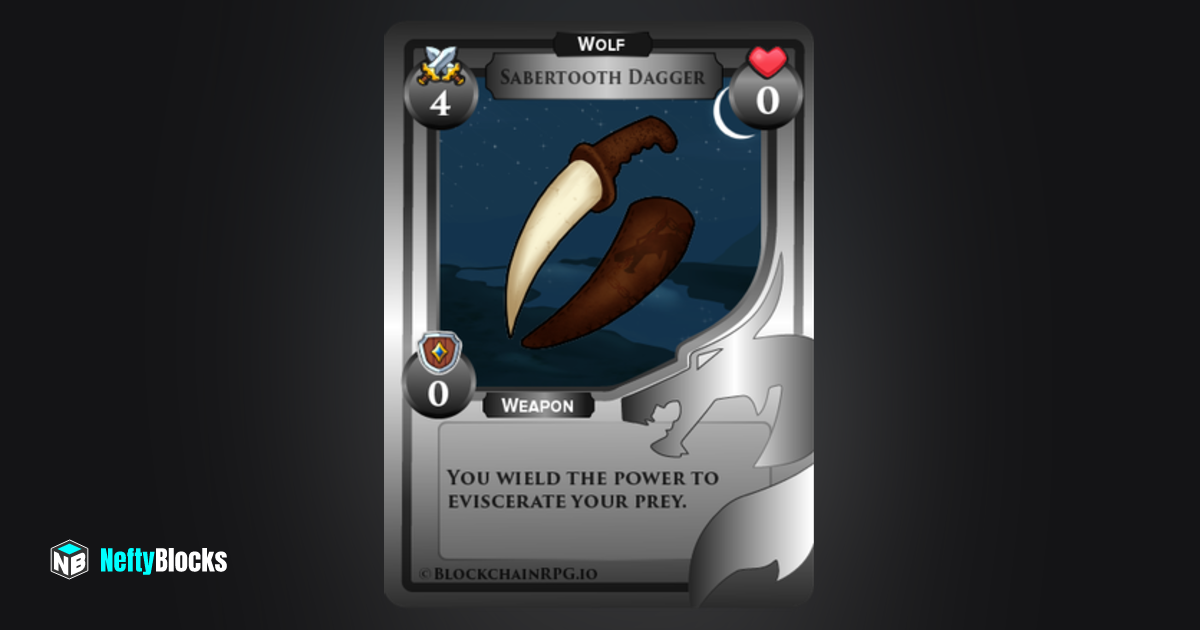 Sabertooth Dagger | NeftyBlocks | The #1 Trade to Earn NFT Marketplace ...