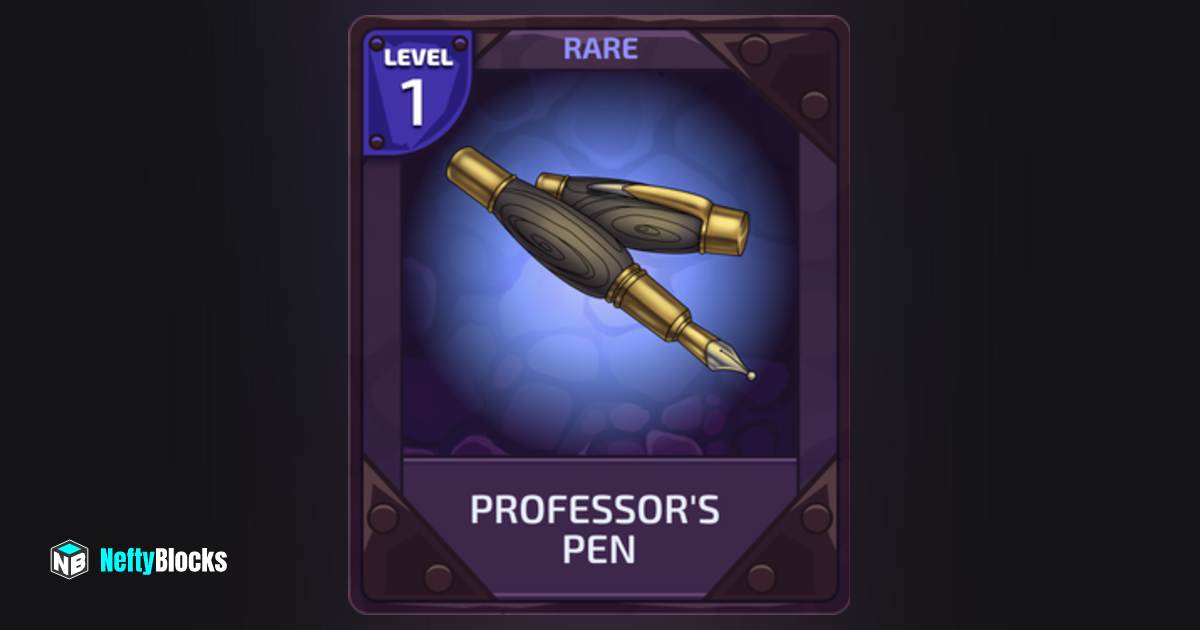 Professor's Pen - Rare Level 1 | NeftyBlocks | The #1 Trade to Earn NFT ...