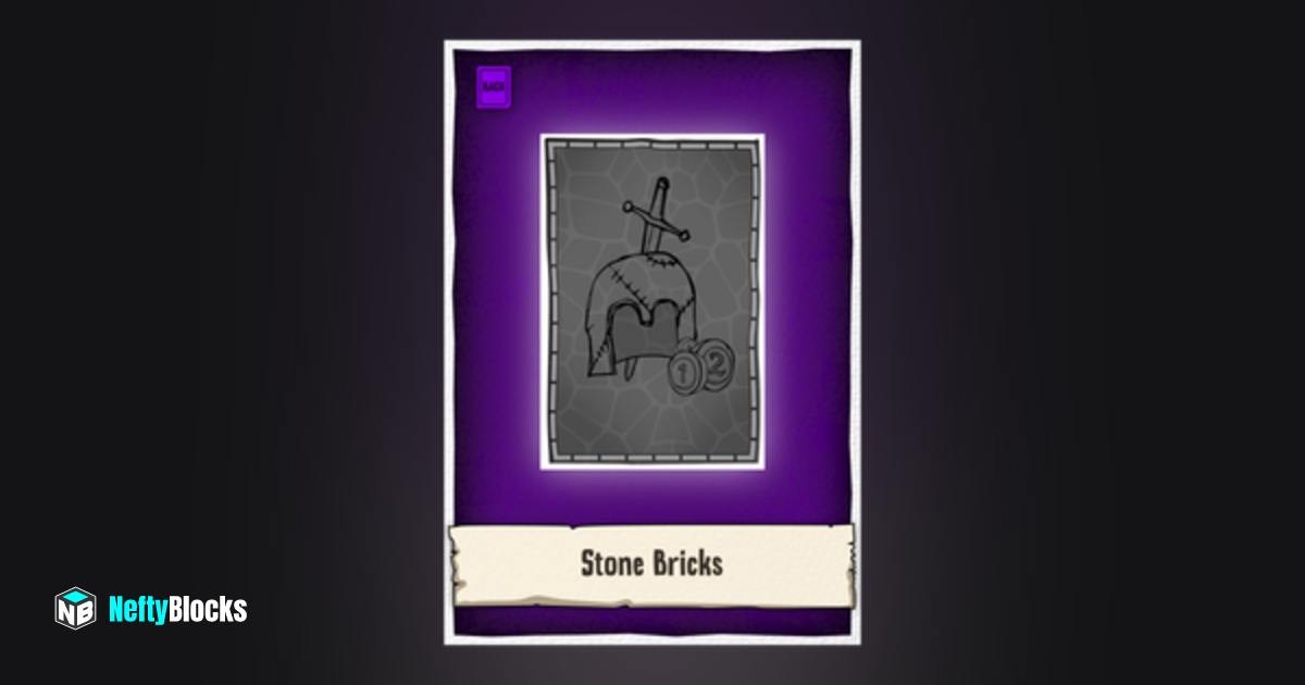 Stone Bricks - Card Back #15 | NeftyBlocks | The #1 Trade to Earn NFT Marketplace on WAX