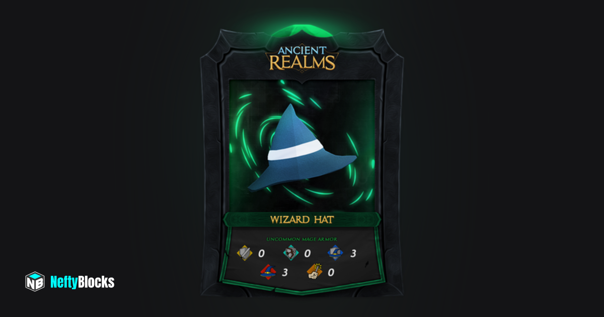 Wizard Hat #148 | NeftyBlocks | The #1 Trade to Earn NFT Marketplace on WAX