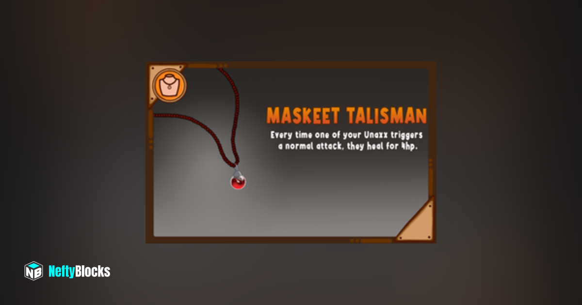 Maskeet Talisman #15 | NeftyBlocks | The #1 Trade to Earn NFT ...